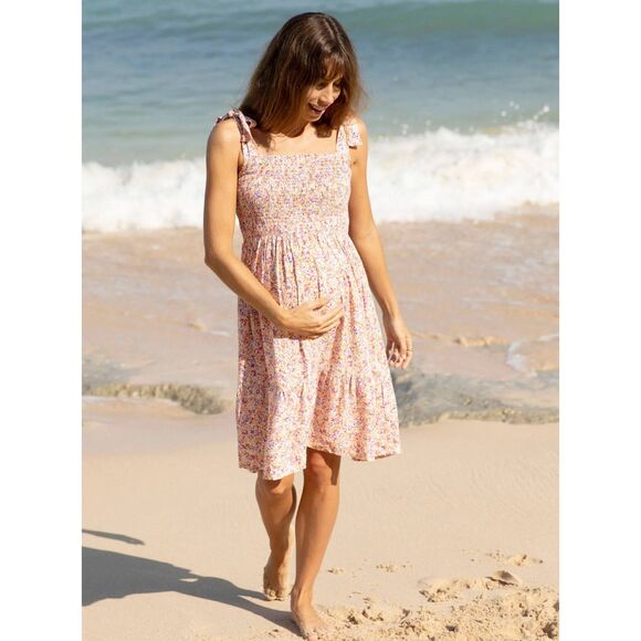 Angel Maternity | Dresses | Angel Maternity Lilly Shoulder Tie Floral ...